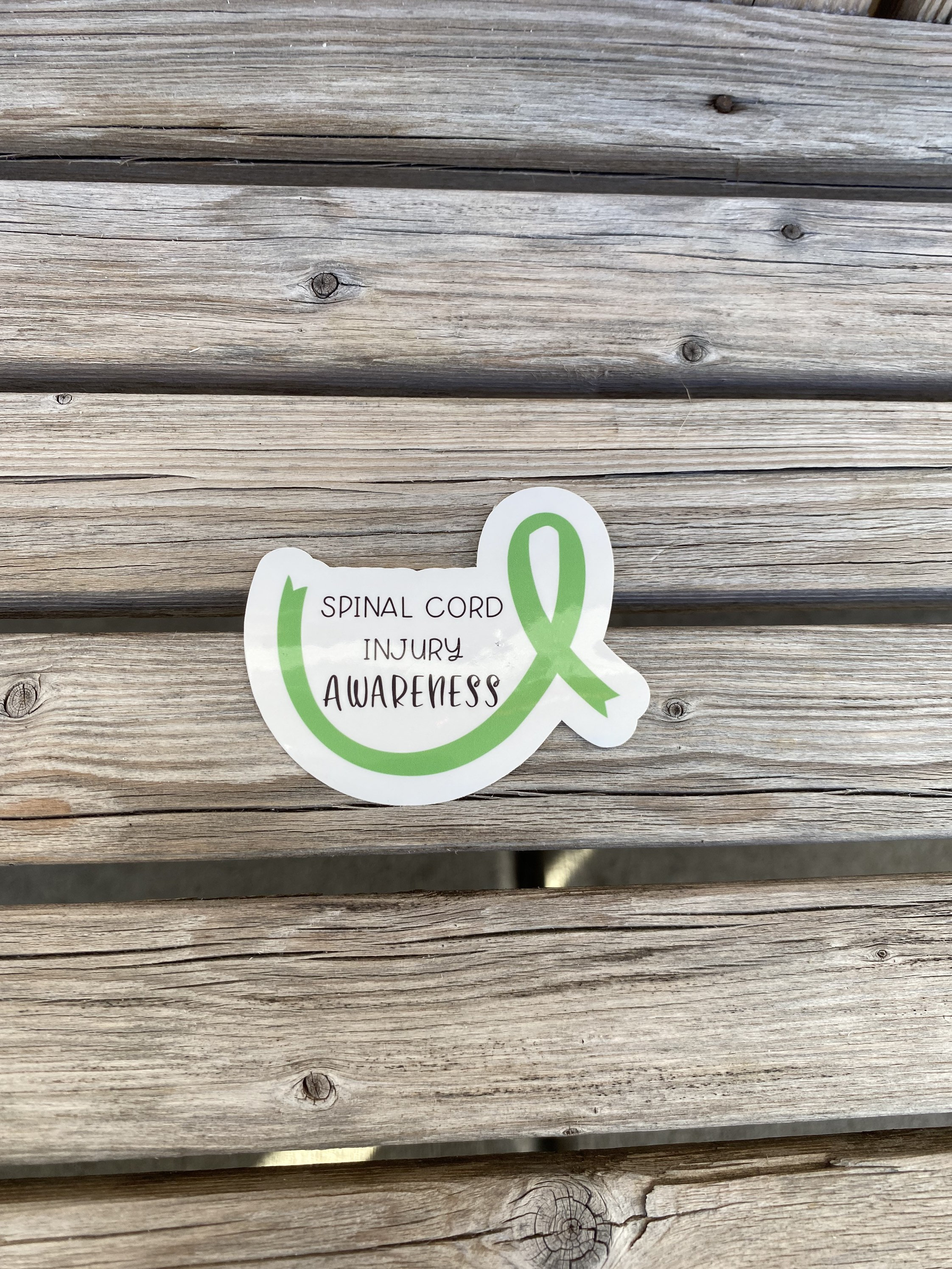 Spinal Cord Injury Awareness Sticker With Green Ribbon. Custom - Etsy