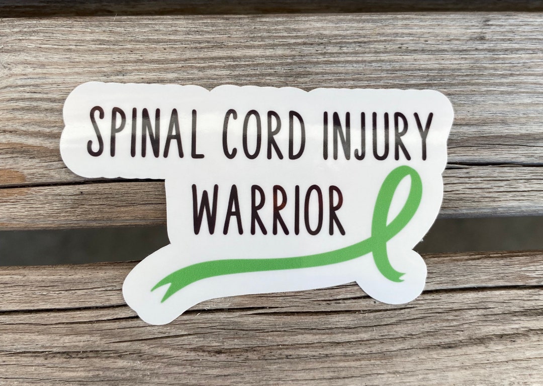 Spinal Cord Injury Warrior Sticker With Green Awareness Ribbon. Journal ...