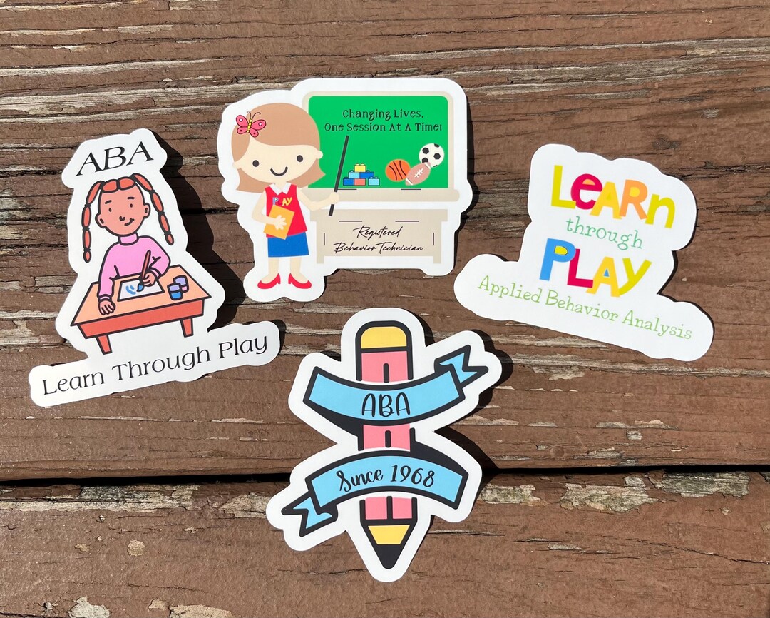ABA 4 Sticker Pack| Applied Behavior Analysis Stickers| RBT Sticker| BT ...