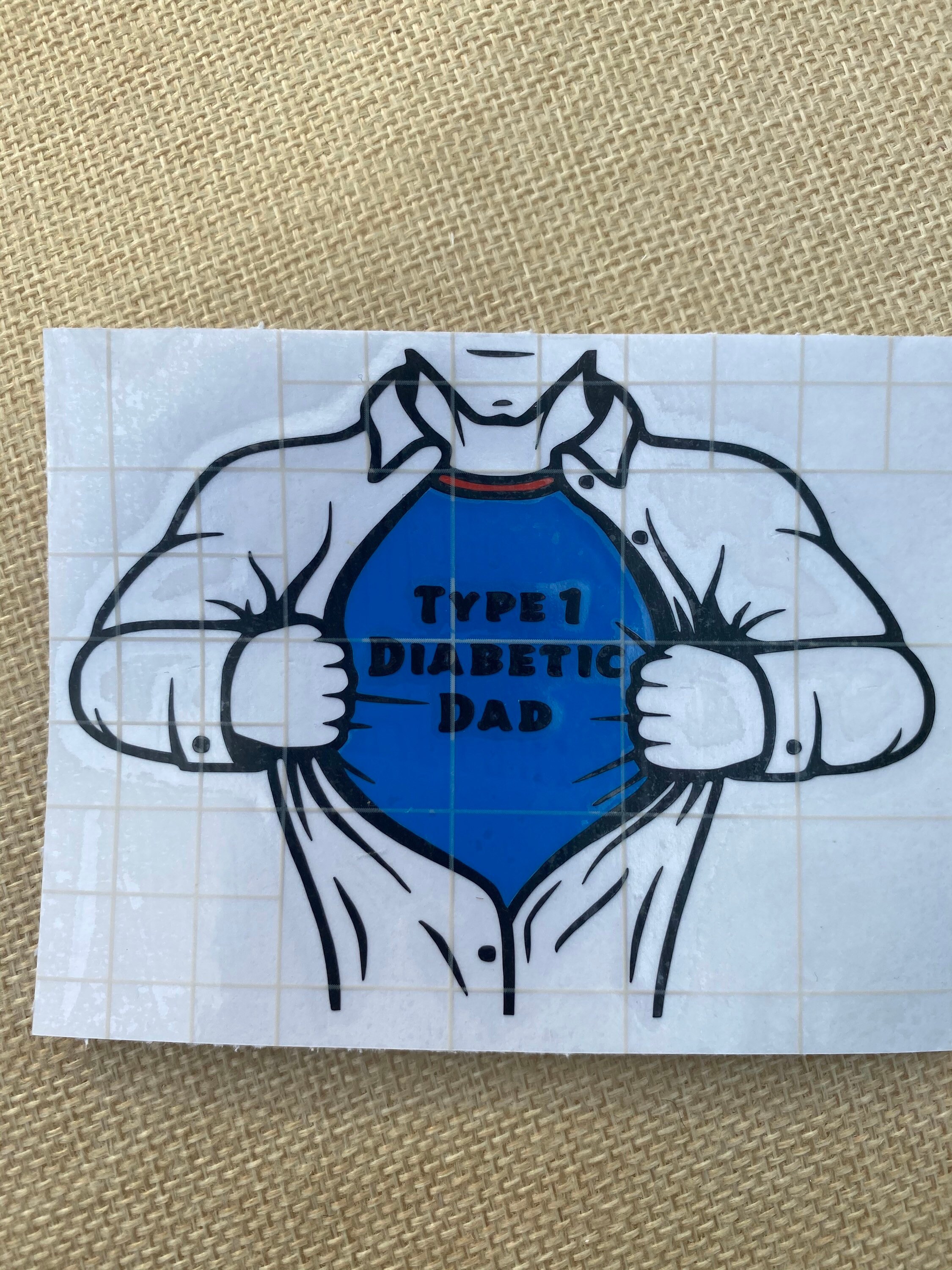 T1D Dad Vinyl Decal. Type 1 Diabetic Dad Car Decals. - Etsy