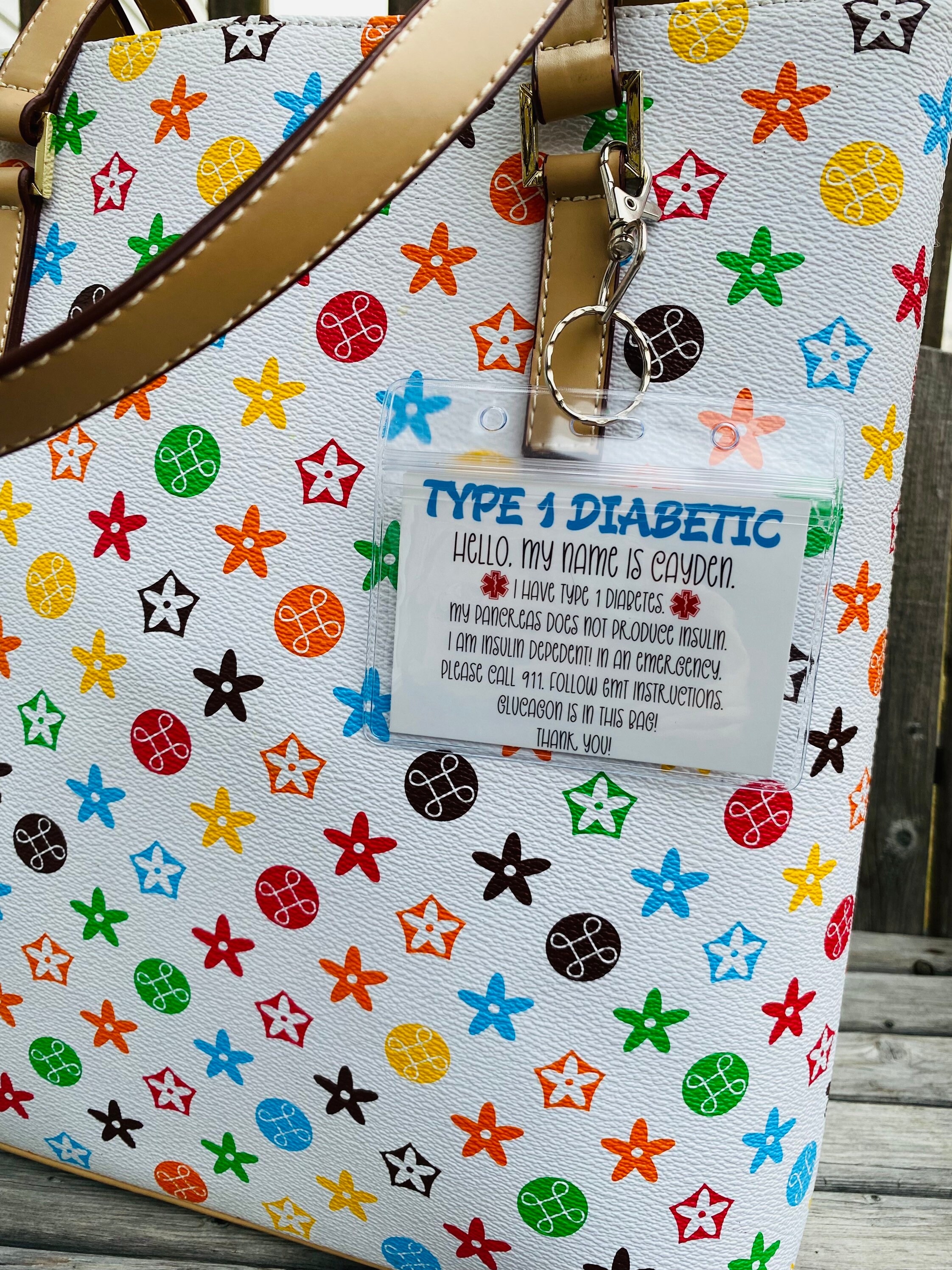 Personalized Type 1 Diabetic Medical Alert Card: Lanyard or Bag Tag - Etsy