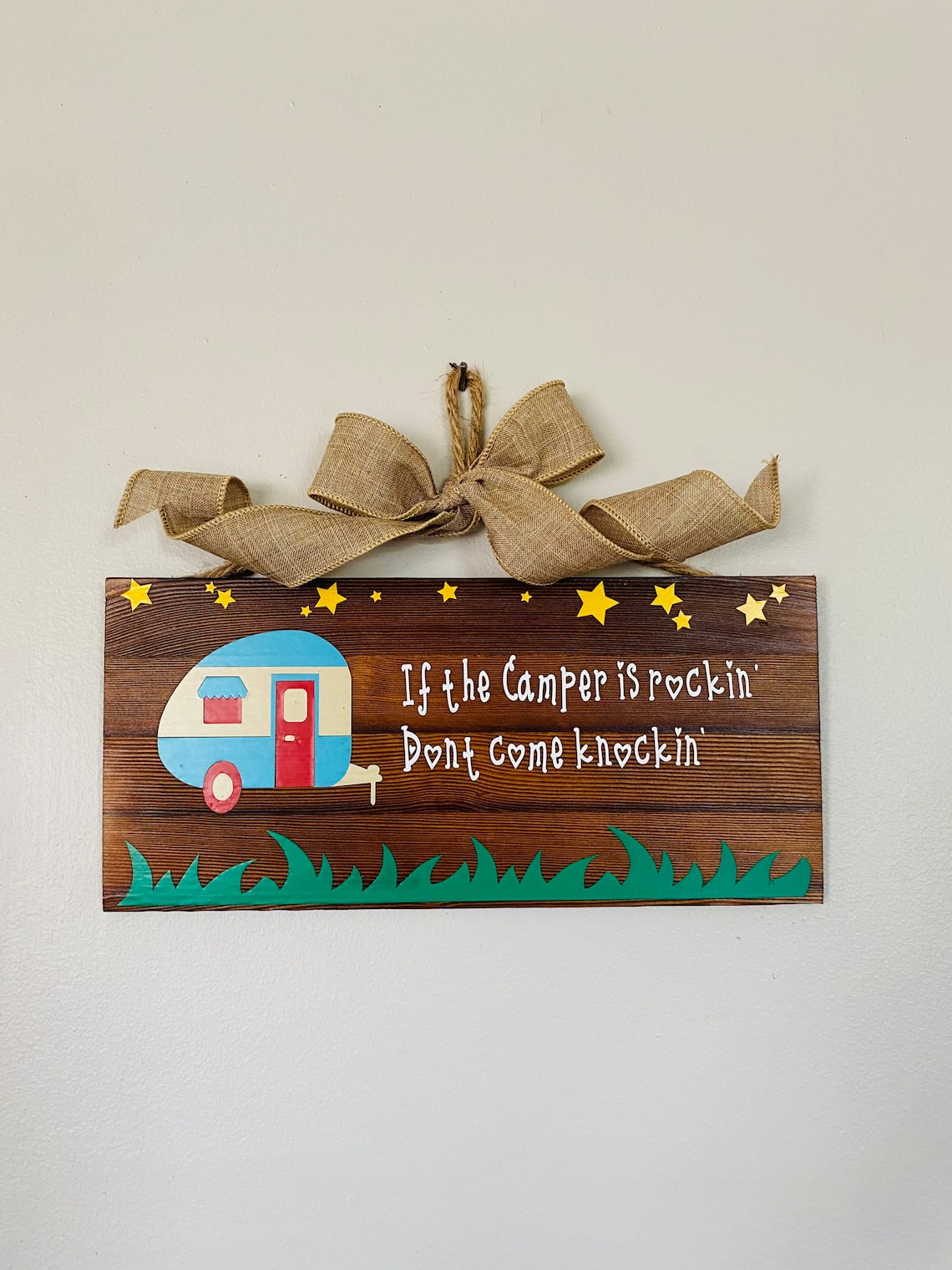 If the Camper is Rockin Sign Fun Camping Wood Sign RV Signs - Etsy