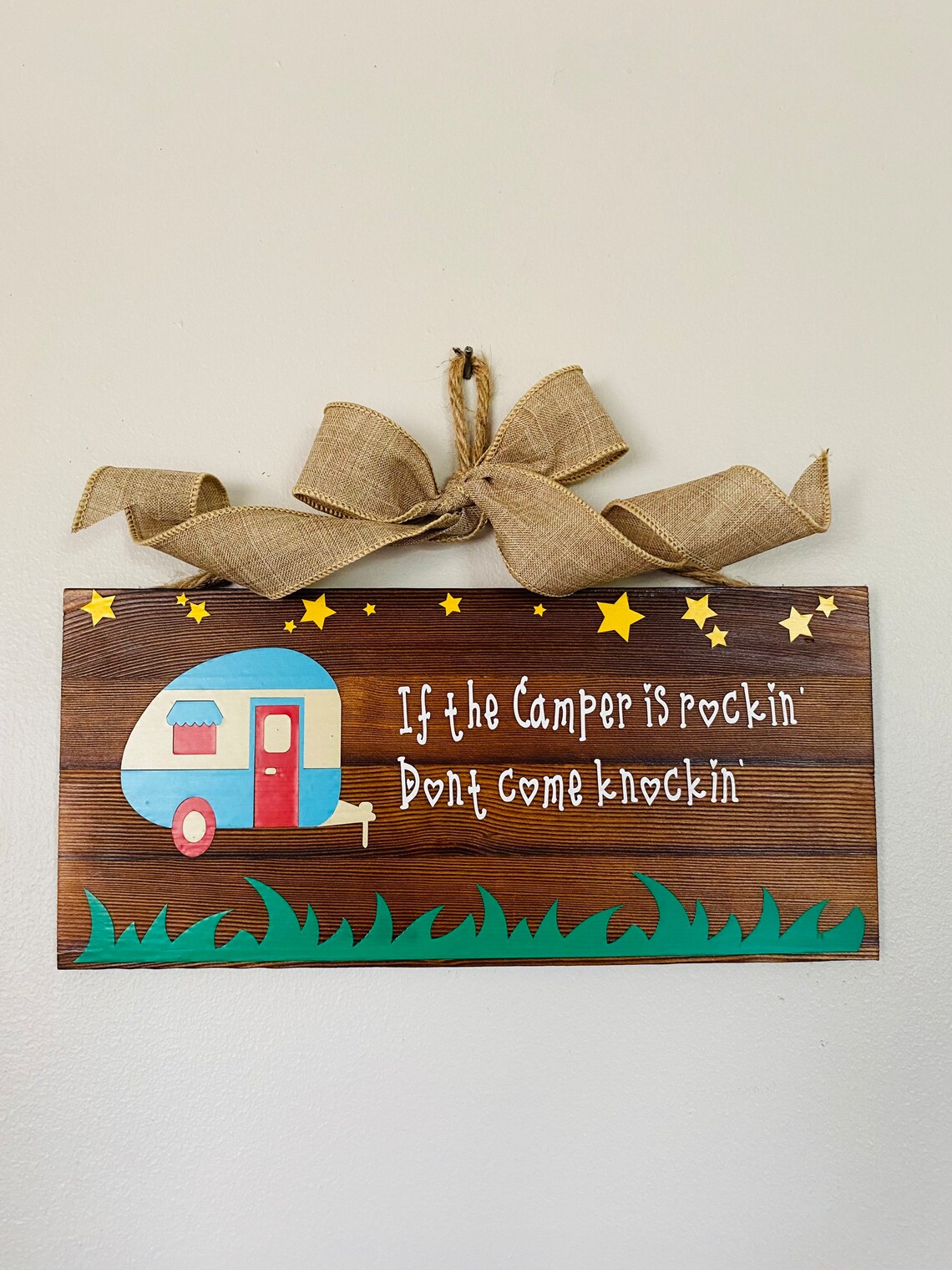 If the Camper is Rockin Sign Fun Camping Wood Sign RV Signs - Etsy