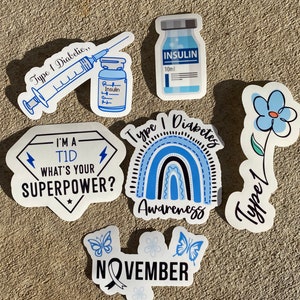 Type 1 Diabetes Awareness Month Sticker Pack| 6 Piece Sticker Pack ...