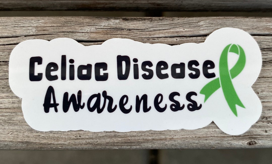 Celiac Disease Awareness Sticker: Green Ribbon Support - Etsy