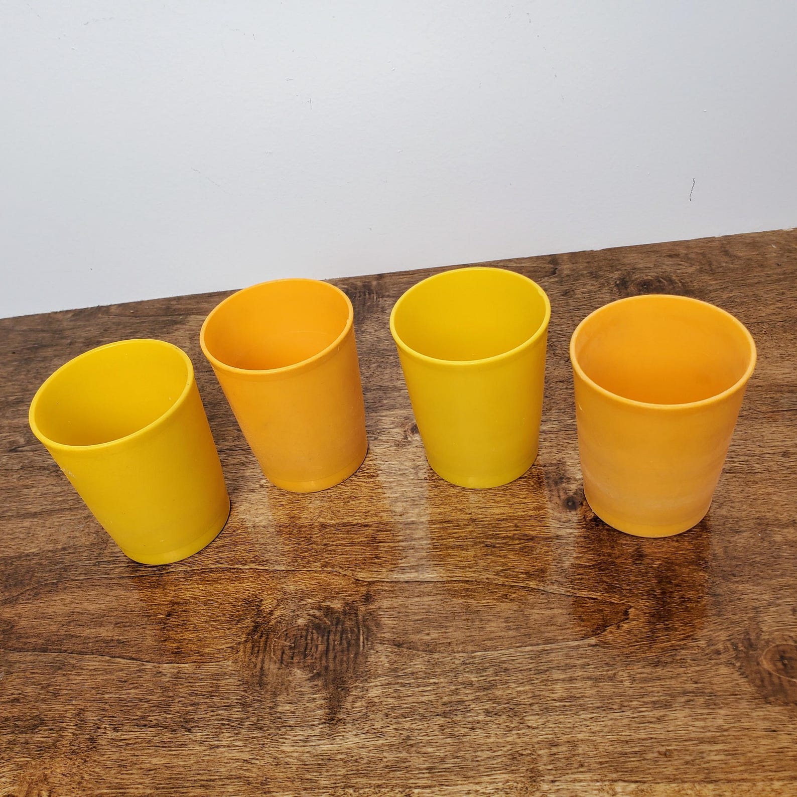 Vintage Tupperware #1251 Retro Harvest Yellow Tumblers Cups 6oz Small ...
