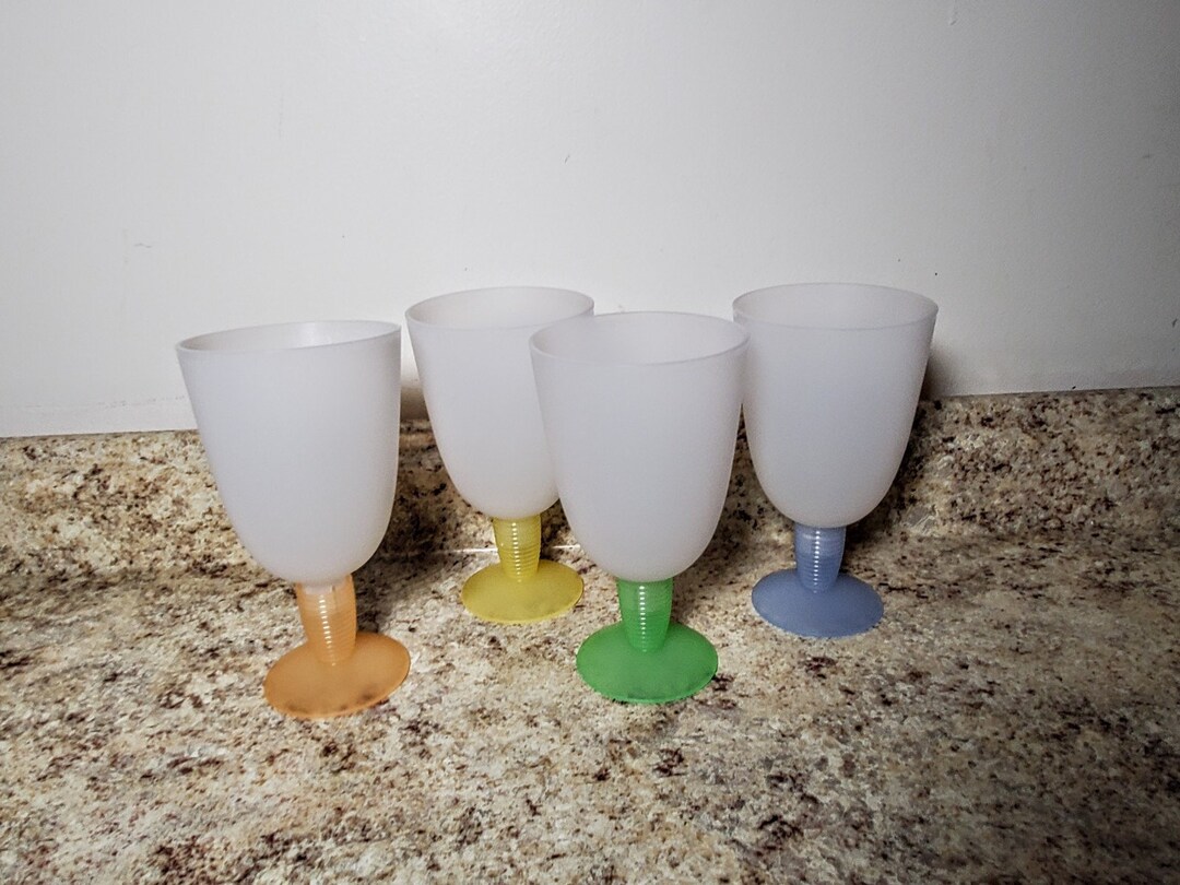 Tupperware 4124 4094 GOBLET WINE GLASS X4 Parfait Ice Cream - Etsy