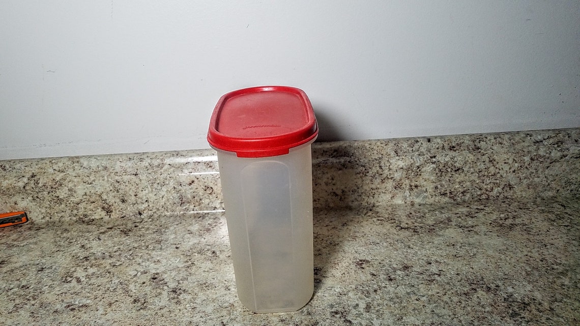Tupperware Red Top Modular 1.7 Litres Oval Storage Container - Etsy
