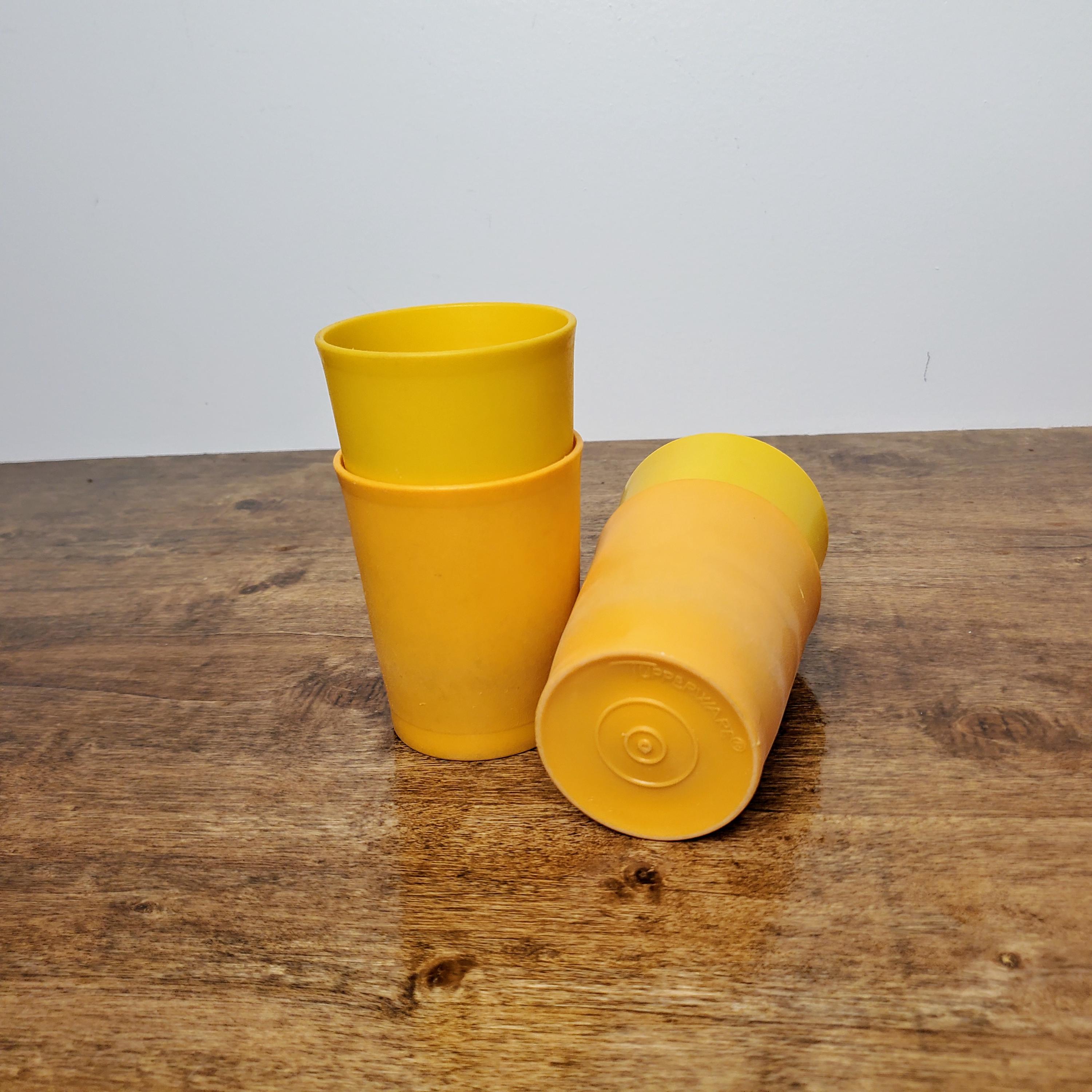 Vintage Tupperware #1251 Retro Harvest Yellow Tumblers Cups 6oz Small ...