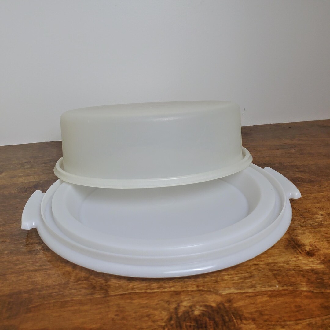 Vintage Tupperware Pie Keeper Taker Carrier #719 White 2 Pieces - Etsy