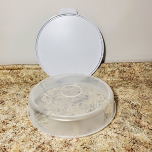 TUPPERWARE Freezersmart Round Container Pie Keeper White BUTTERFLY Tab ...