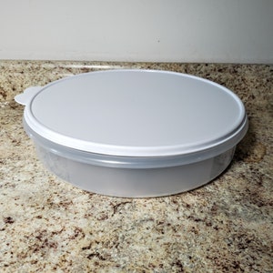 TUPPERWARE Freezersmart Round Container Pie Keeper White | Etsy