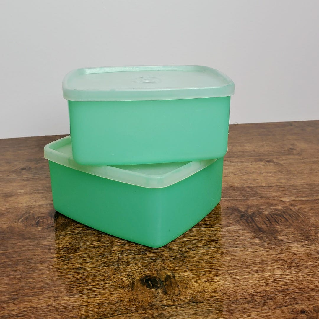 Vintage Tupperware Sheer Square Rounds Freezer Container 311 Lot of 2 ...