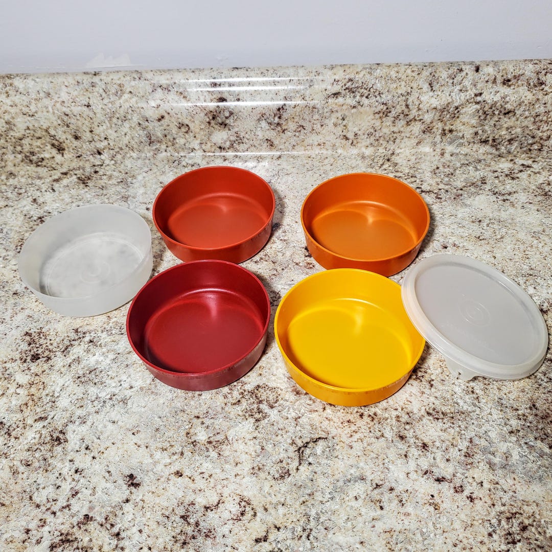 4 Vintage Tupperware Little Wonder Bowls #1286 Harvest Colors 1 Lid - Etsy