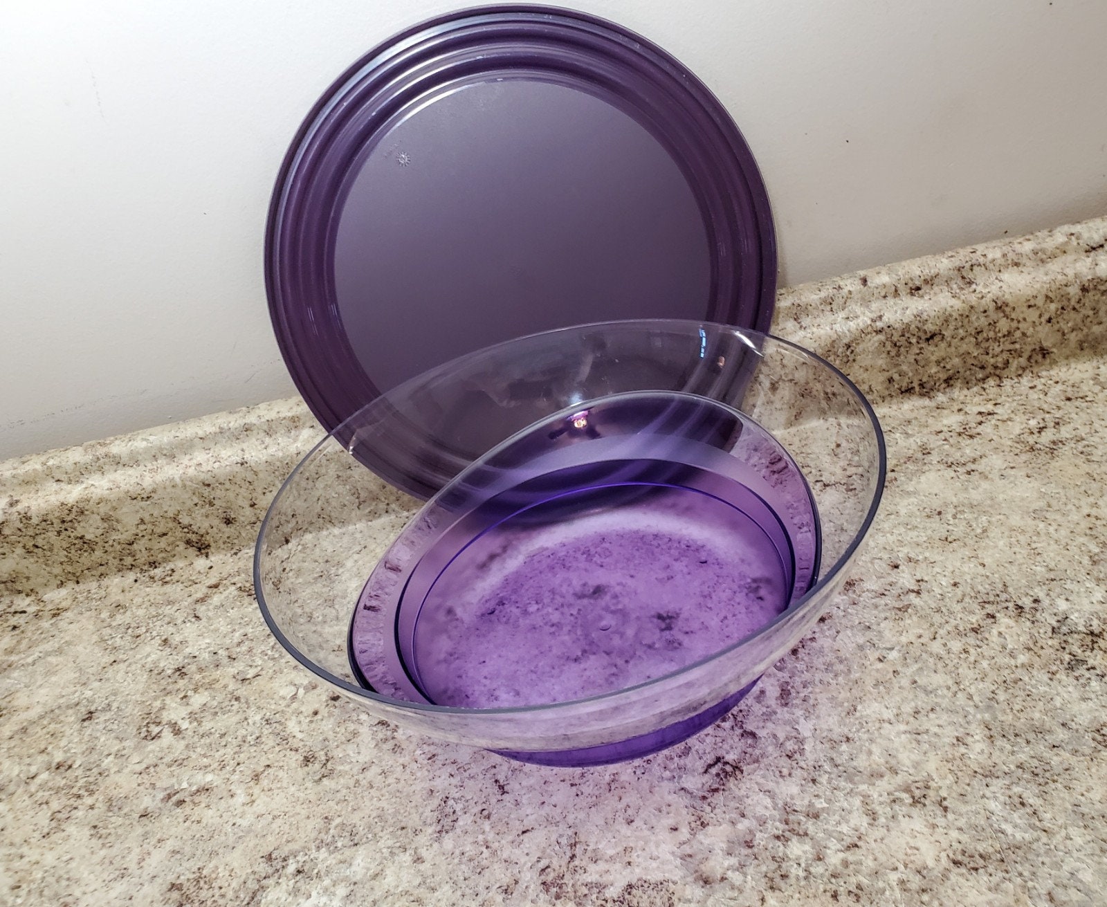 Tupperware Sheerly Elegant Purple Acrylic Bowl W/ Lid 3.2L USA - Etsy
