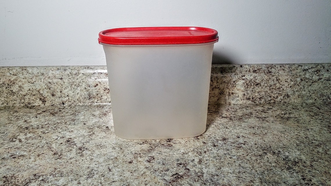 Tupperware Red Top Modular 1.7 Litres Oval Storage Container - Etsy