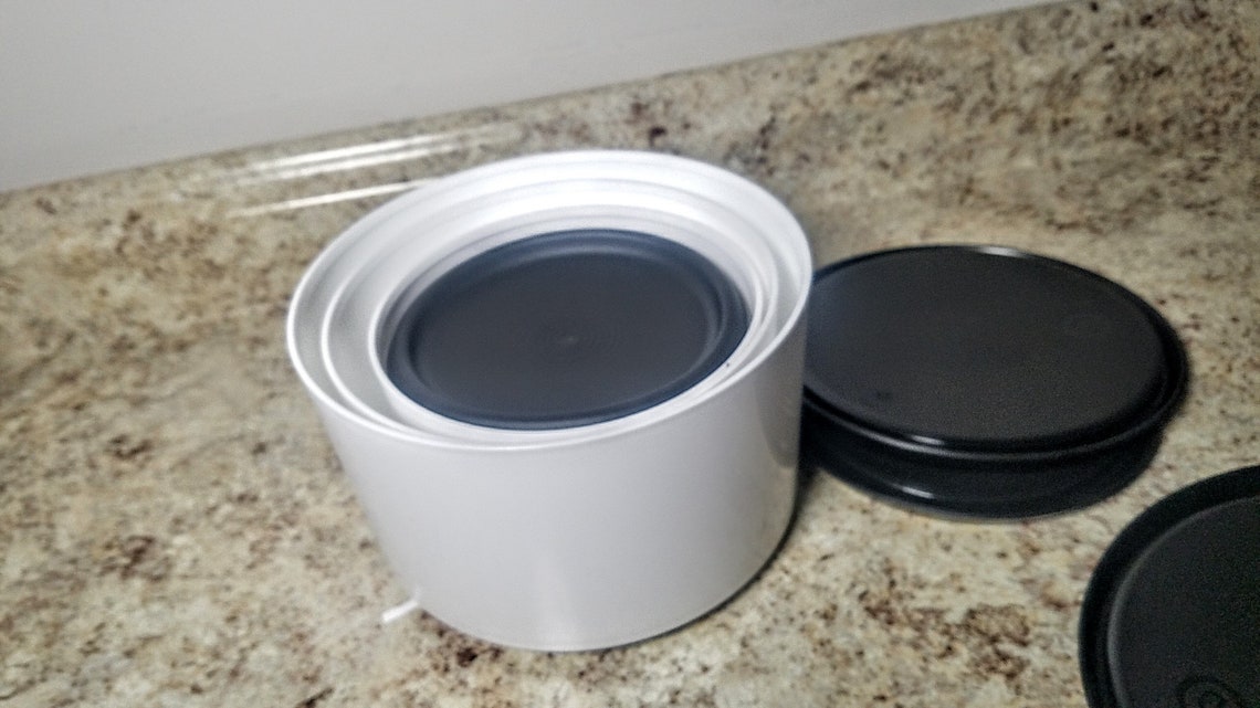 Tupperware Toppers Set 4 Stacking Canisters White W/ One Touch - Etsy