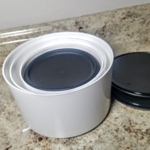 Tupperware Toppers Set 4 Stacking Canisters White W/ One Touch - Etsy