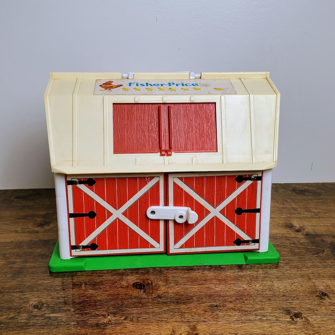Vintage 1986 Fisher-price Little People Play Farm Barn Original (barn ...