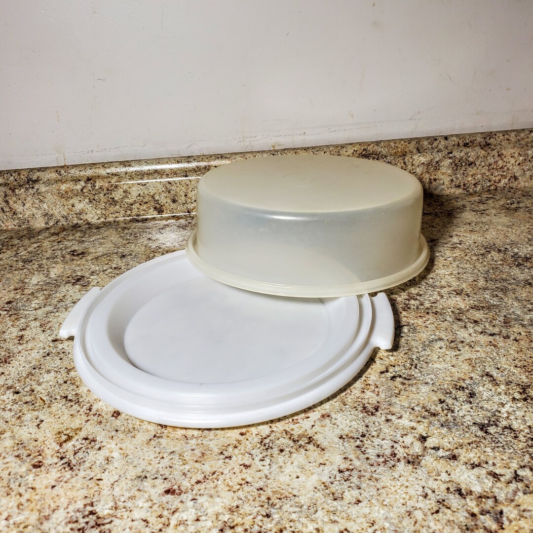 Vintage Tupperware Pie Keeper Taker Carrier 719 White 2 Pieces - Etsy
