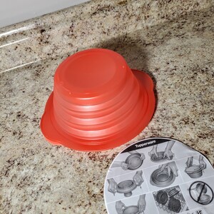 TUPPERWARE Flat Out 3 Cup 700 ML Collapsible Bowl 5452 With Seal Orange ...