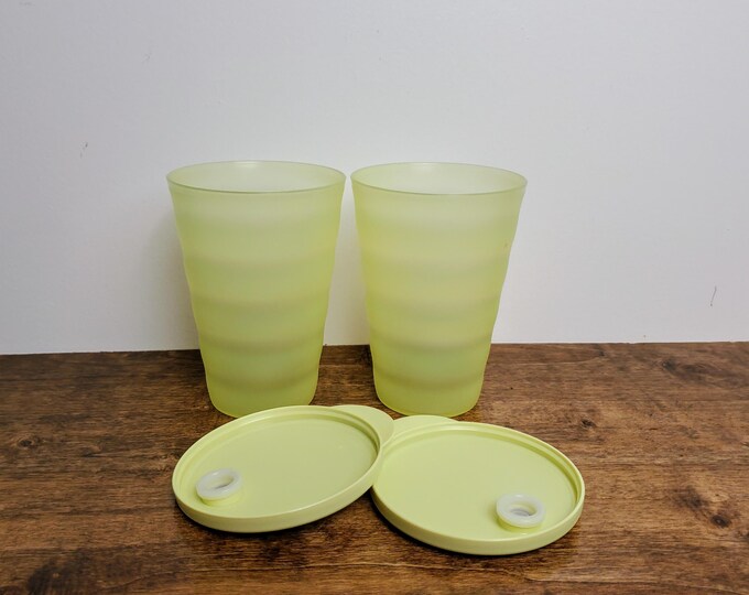 4 Vintage Tupperware Tumblers Cups Glasses Plastic Tupper Ware Storage ...