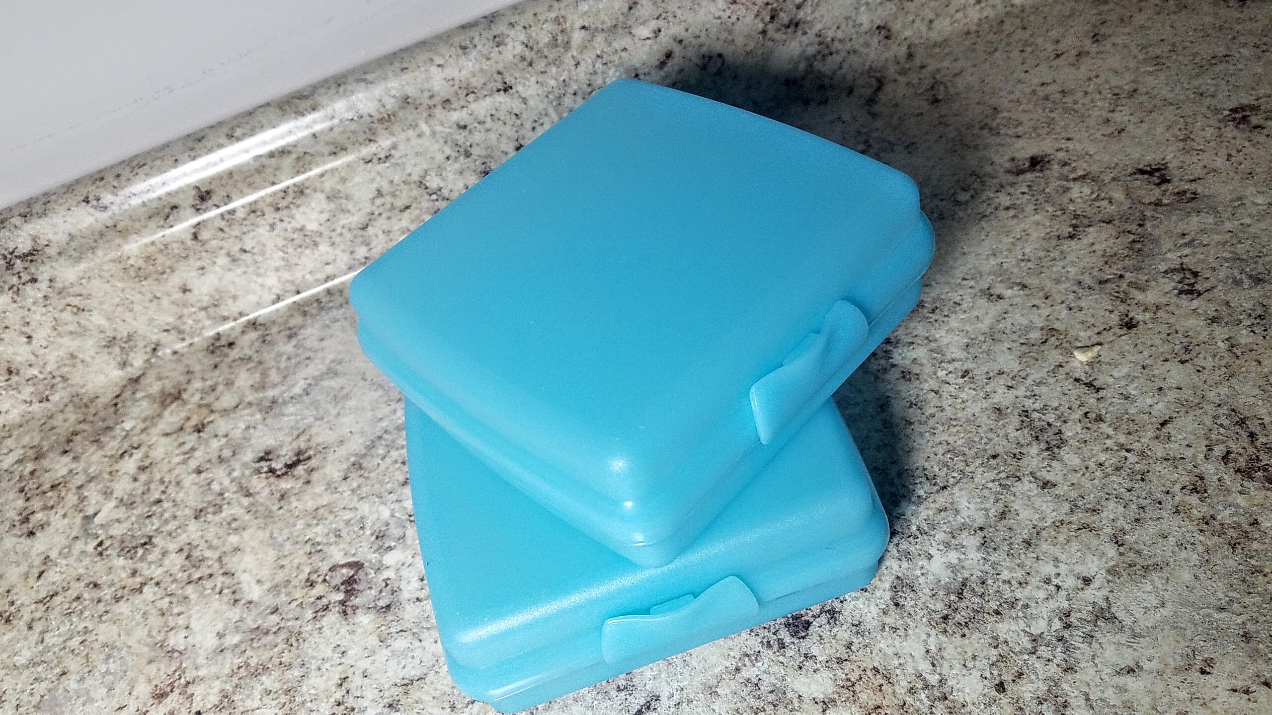 Tupperware Square Blue Sandwich Bagel Fruit Keeper Container | Etsy