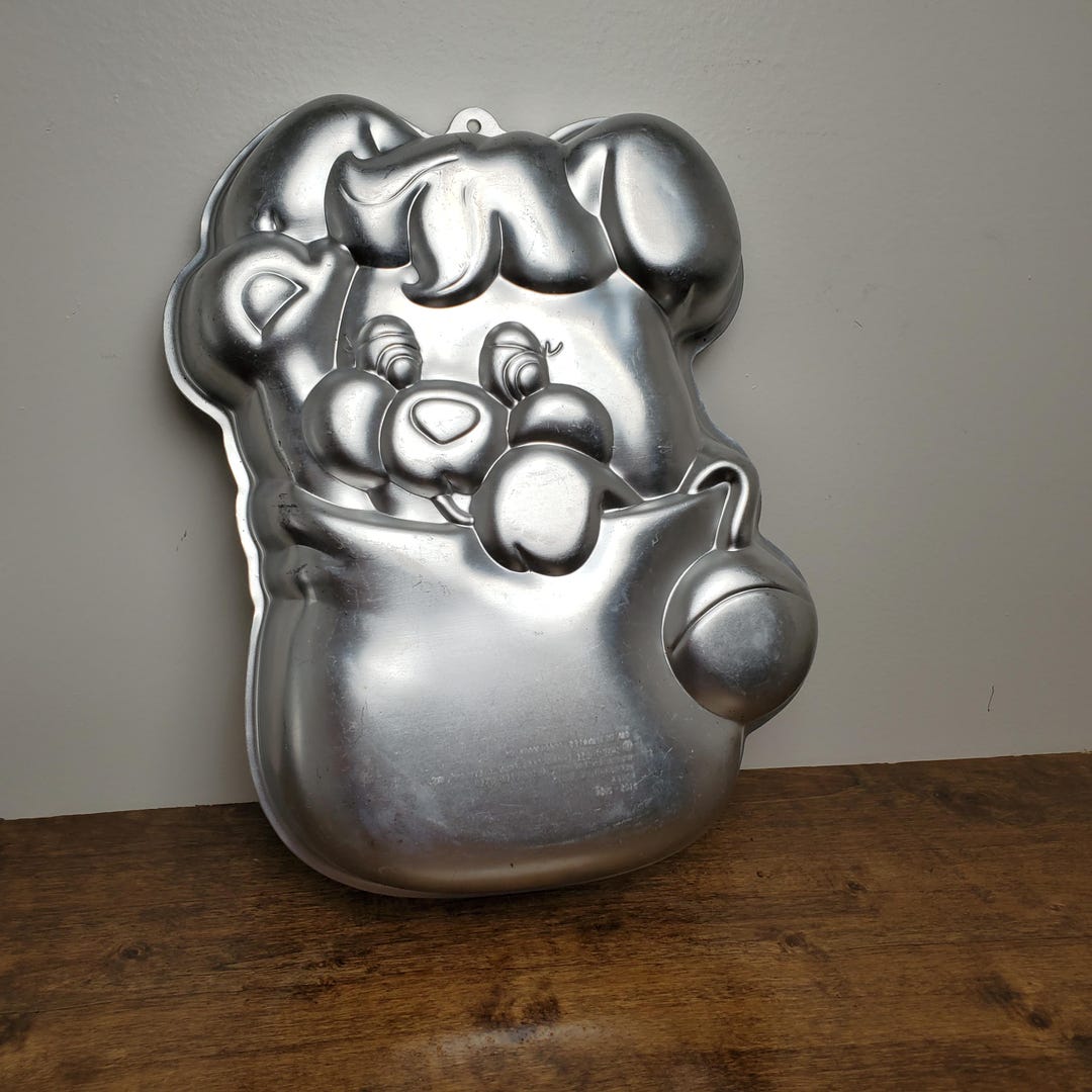 Vintage Wilton 1985 Party Popples Bear Aluminum Cake Pan Mold #2105 ...