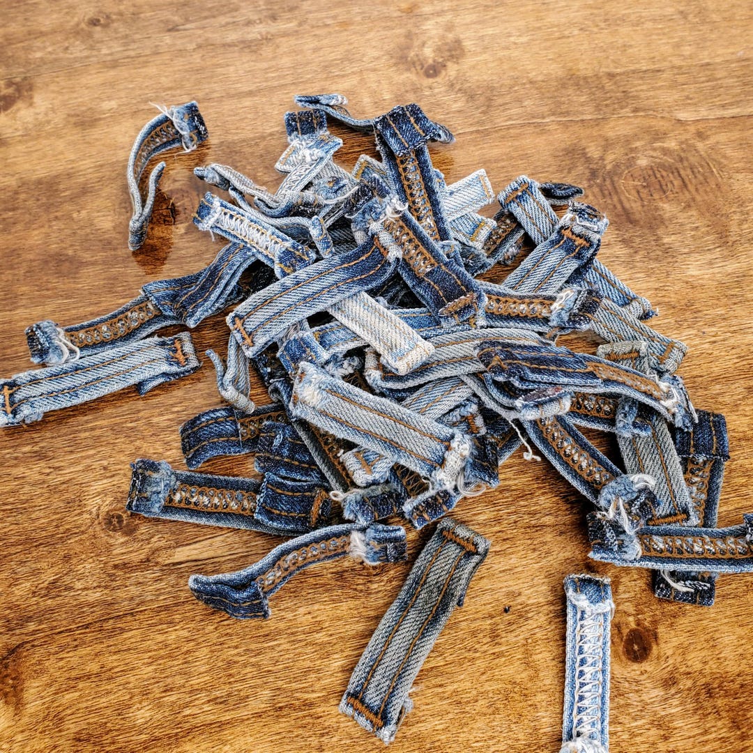 Reclaimed Recycled Denim Belt Loops, Set of 50 - Etsy