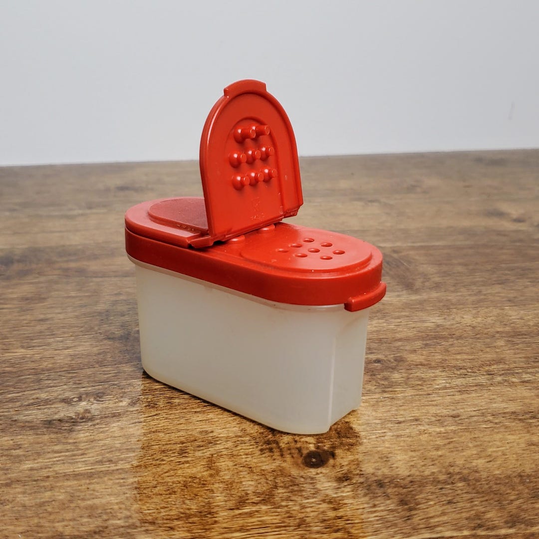 Vintage Tupperware Spice Salt Pepper Shaker Container 1843 With Red Lid ...