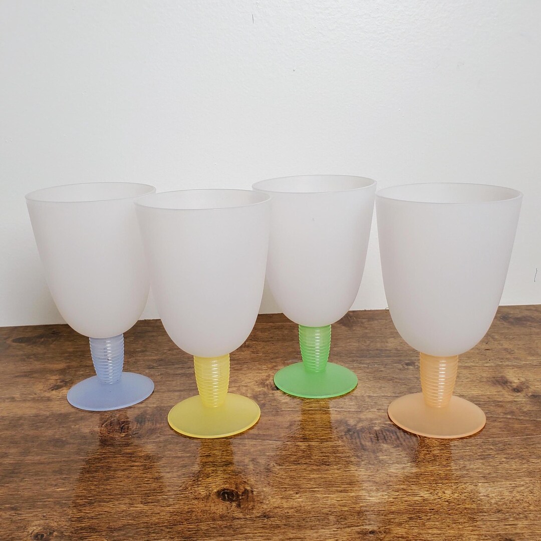 Tupperware 4124 4094 GOBLET WINE GLASS Parfait Ice Cream Dessert Cups ...