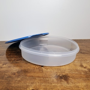 Tupperware 12" Round Pie Cookies Cupcake & Pizza Container Blue Seal ...