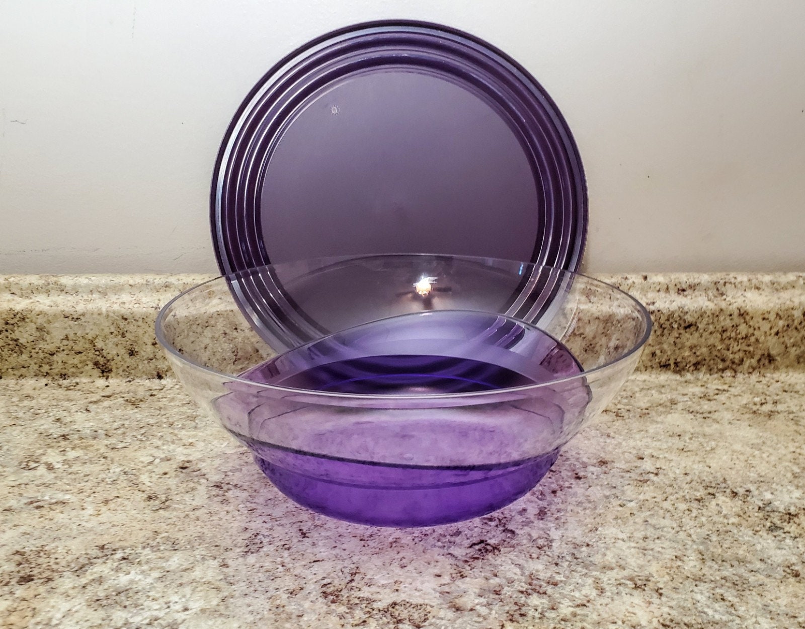 Tupperware Sheerly Elegant Purple Acrylic Bowl W/ Lid 3.2L USA - Etsy