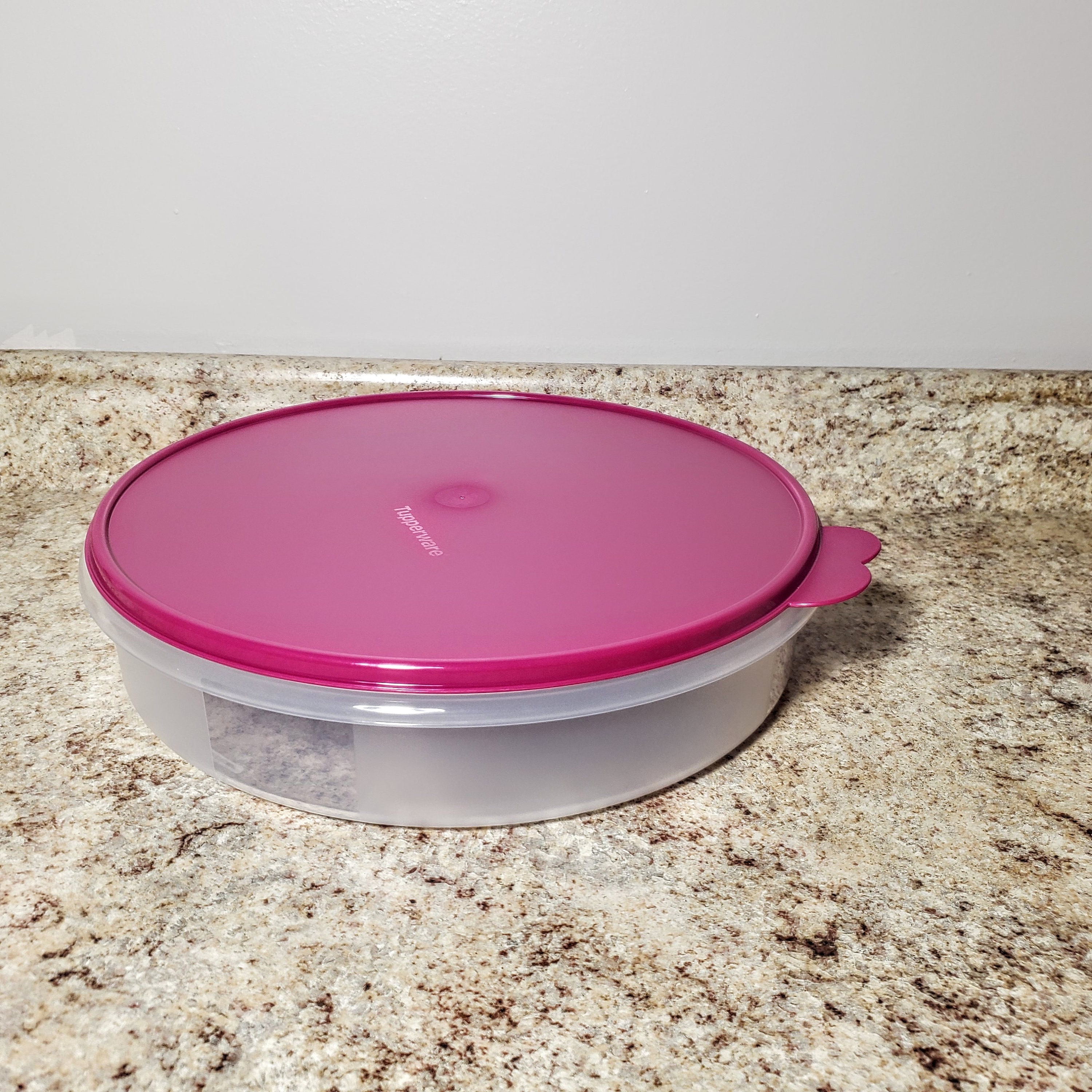 TUPPERWARE Freezersmart Round Container Pie Keeper Radish Purple ...