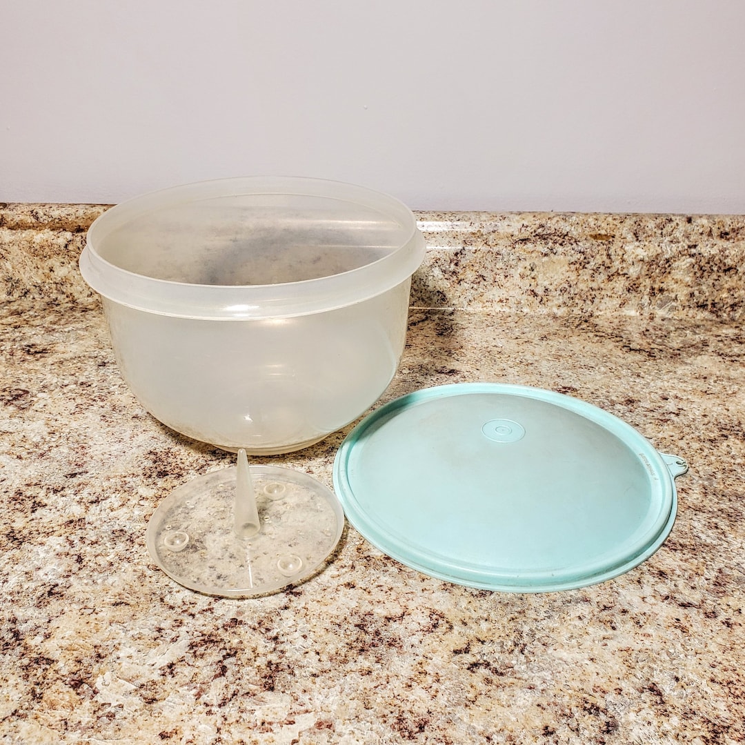 Tupperware Clear Super Crisp-it Bowl 1424 With Teal Seal 1425 - Etsy
