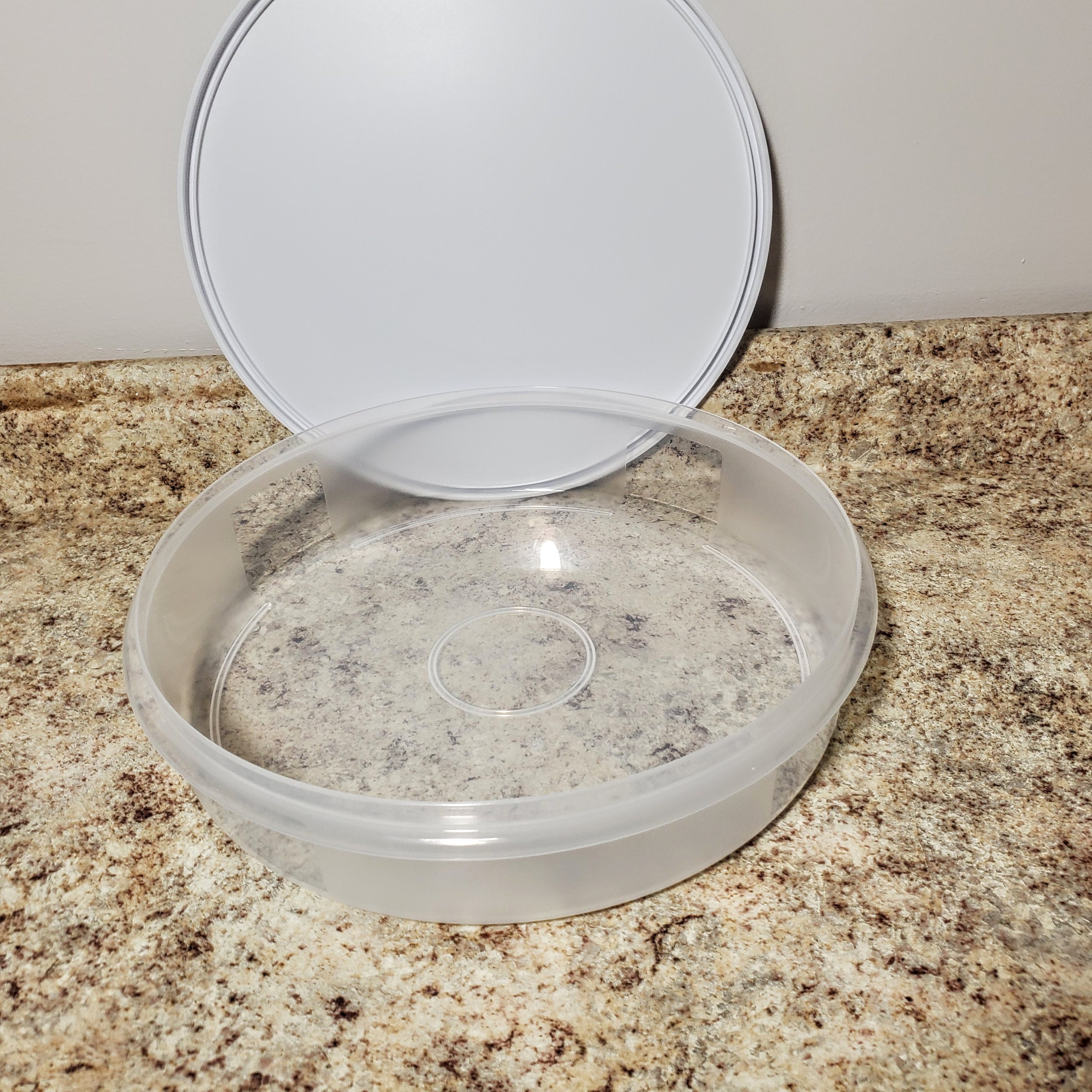 TUPPERWARE Freezersmart Round Container Pie Keeper White BUTTERFLY Tab ...