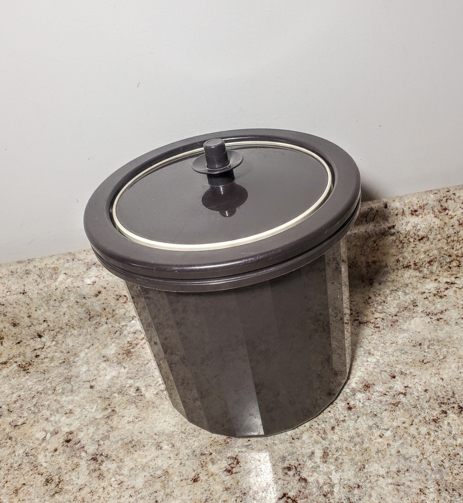 Tupperware Ice Bucket Insulated 2 Piece Dark Brown 1683 Push - Etsy