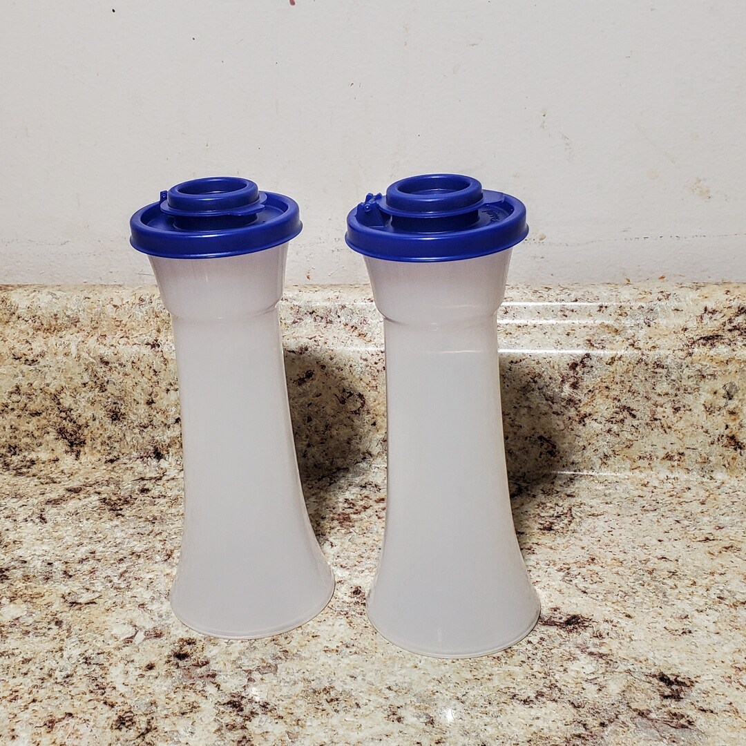 Tupperware Large Hourglass Salt & Pepper Shakers Set Tokyo Blue NEW - Etsy
