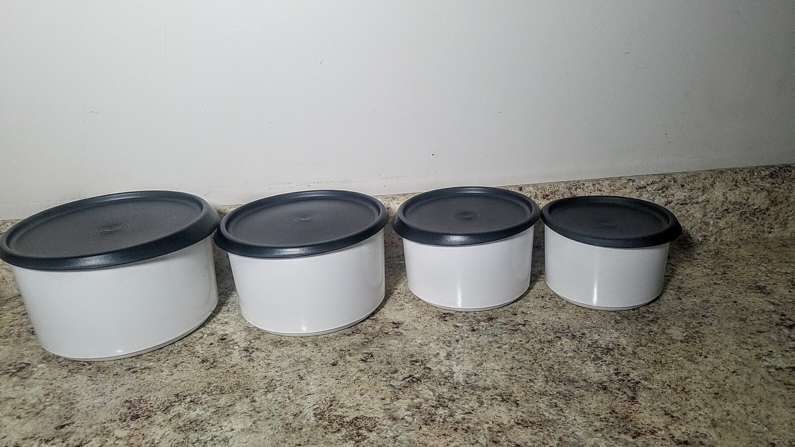 Tupperware Toppers Set 4 Stacking Canisters White W/ One Touch - Etsy