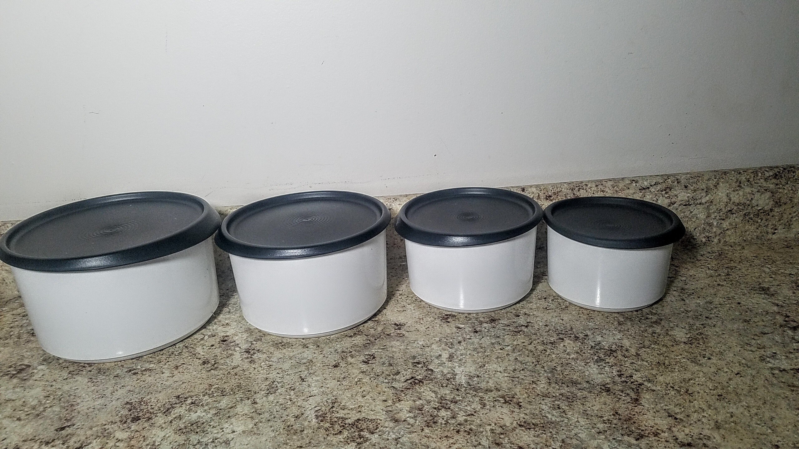 Tupperware Toppers Set 4 Stacking Canisters White W/ One Touch - Etsy