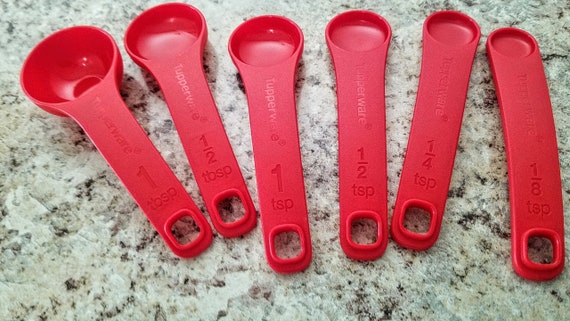 New Tupperware Measuring Spoons Set of 6 Rednext Day | Etsy