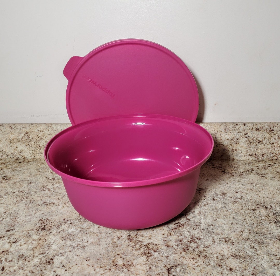 Tupperware Alfresco Aloha Mixing Bowl 17 Cup Berry Purple Rare Flat ...