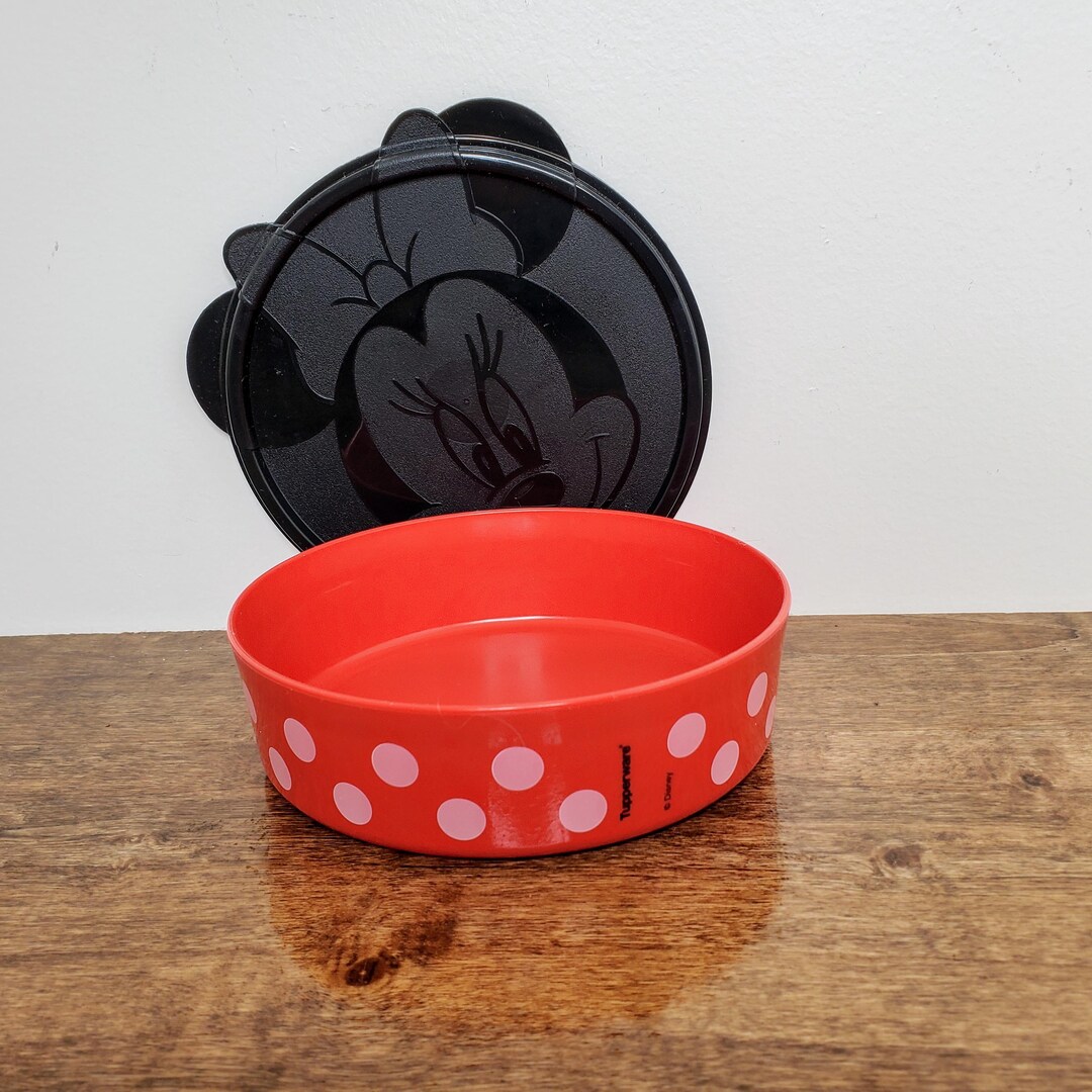 Tupperware Minnie Mouse Bowl: Red Polka Dot Cereal Container - Etsy
