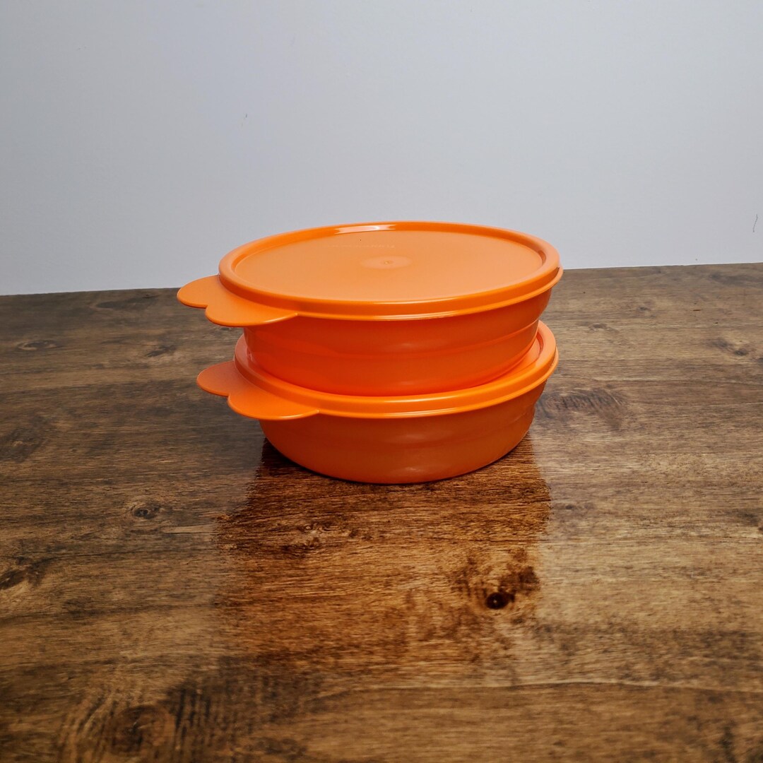 Tupperware Cereal Salad Bowls and Lids Butterfly Tabs Orange #2415 - Etsy