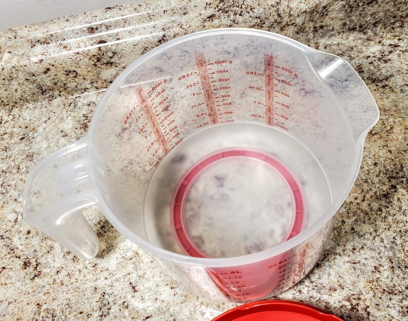 Tupperware Mix N Store Measuring Pitcher Sheer Red Butter Bowl - Etsy