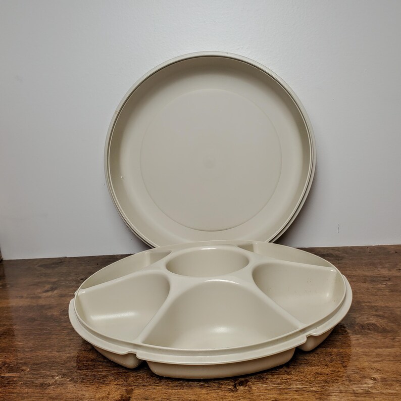 Vintage Tupperware 1665 Serving Center Divided Vegetable Appetizer Tray ...