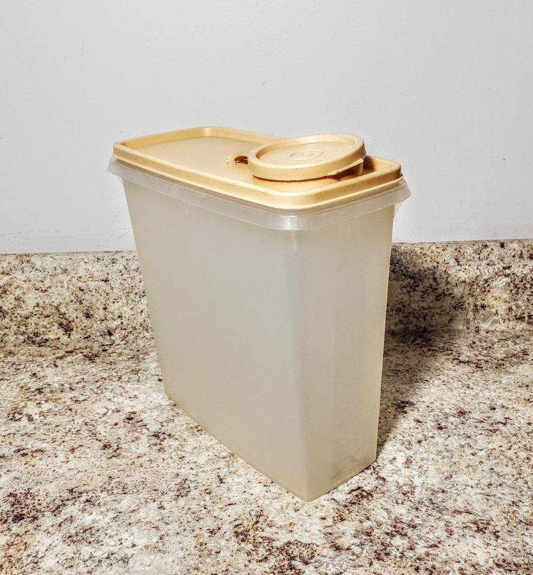 Vintage Tupperware Sheer Cereal Storer 469 Wheat Flip top Lid 471 Etsy