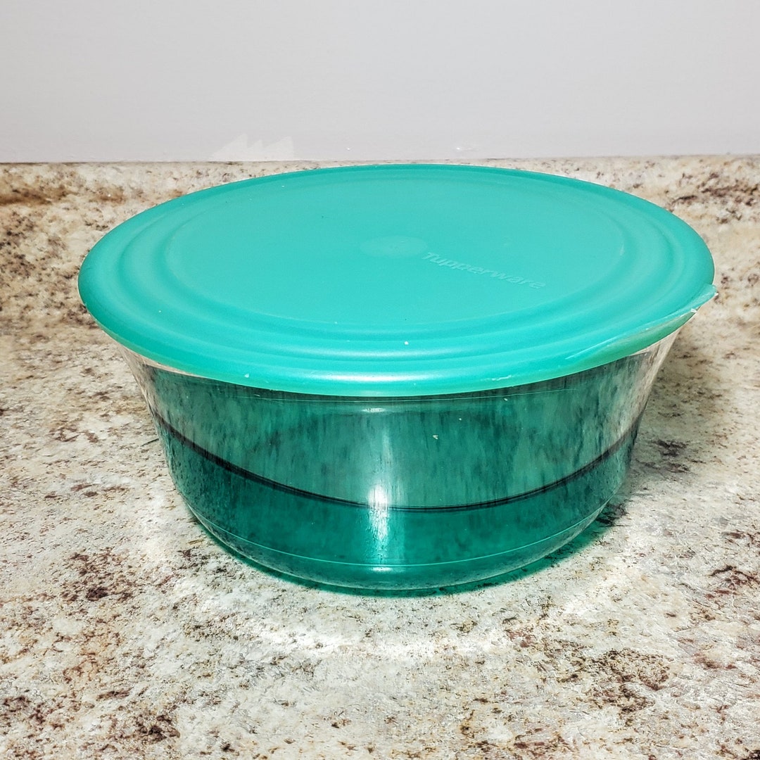 Tupperware Sheerly Elegant Med Serving Bowl 2.3L Clear/green W/lid 4819 - Etsy