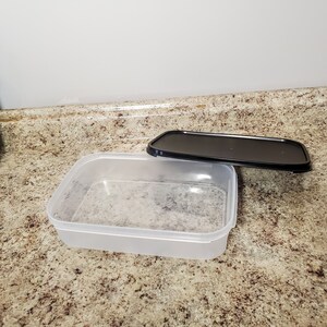 Tupperware Modular Mates Rectangle 1 Sheer Black Seal NEW 8.5 Cup 1608 ...