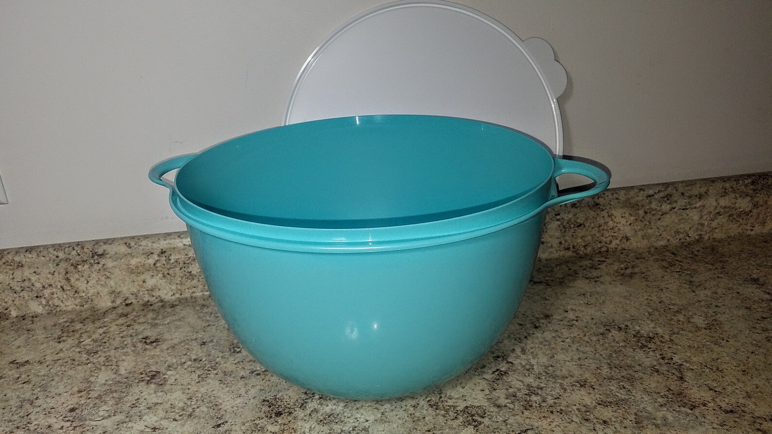 Tupperware Jumbo Teal Blue Thatsa Bowl 59 Cups White Double | Etsy